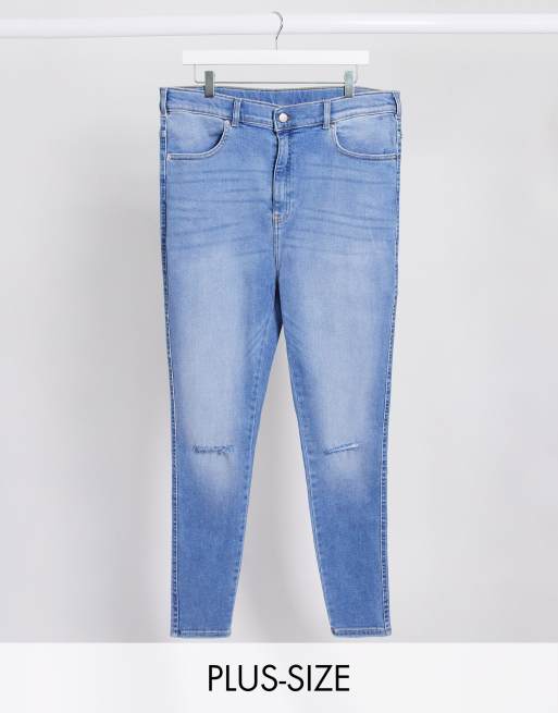 Dr Denim Plus Moxy Sky High Superskinny Jeans Met Gescheurde
