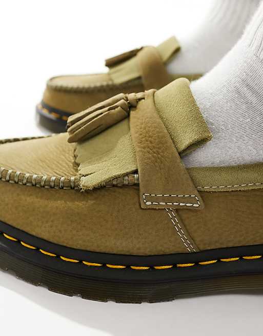 Dr Martens Adrian tassel loafers in khaki nubuck | ASOS Dr Martens Adrian tassel loafers in khaki nubuck | ASOS