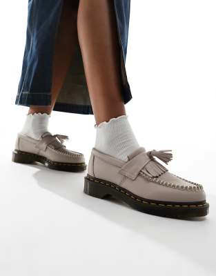 Dr Martens Adrian tassel loafers in vintage taupe leather | ASOS