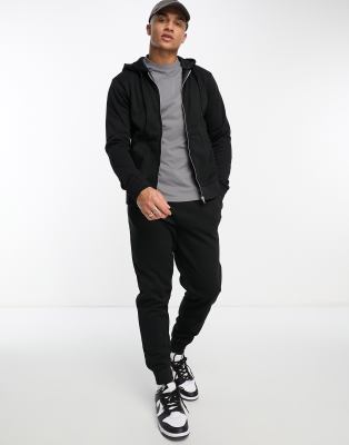 DTT full zip hoodie & sweatpants tracksuit set in black | ASOS
