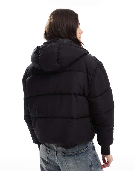 DTT hooded puffer jacket in black | ASOS