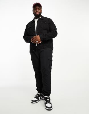 DTT Plus slim fit denim jacket in black | ASOS