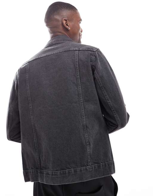 DTT slim fit denim jacket in washed black | ASOS