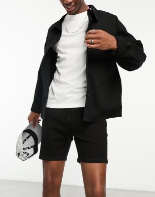 DTT slim fit denim shorts in black | ASOS