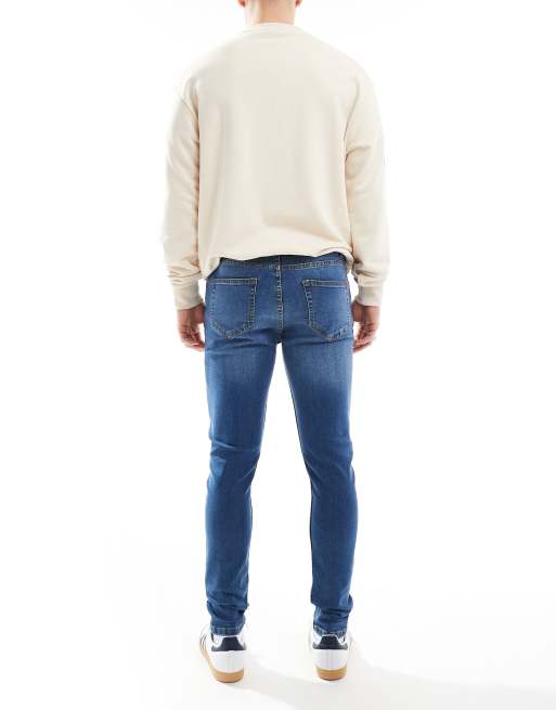 DTT stretch skinny jeans in mid blue | ASOS