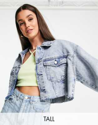 DTT Tall cropped oversized denim jacket | ASOS
