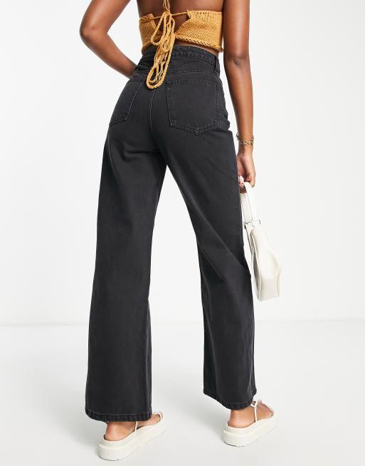 DTT wide leg jeans in washed black | ASOS