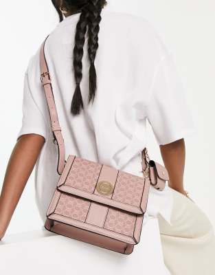 Dune mini monogram cross body bag in mink | ASOS