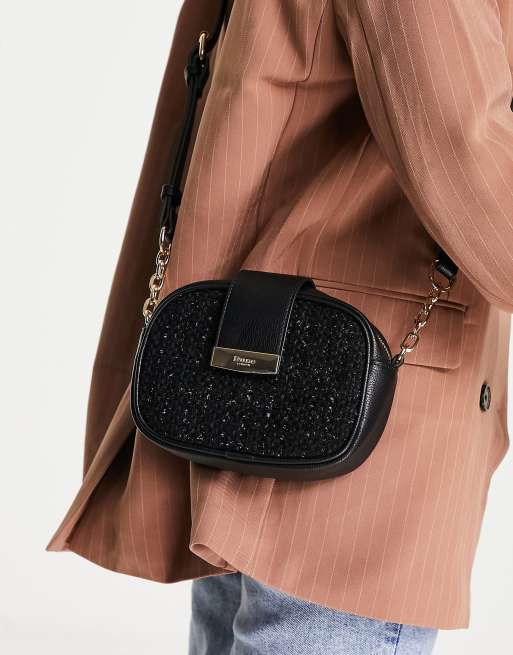 Dune Sac Porté épaule En Bouclé Avec Bandoulière Chaîne Noir Asos