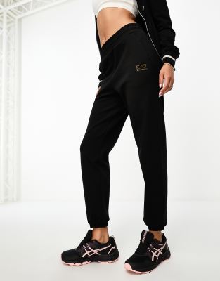 EA7 logo trackies in black | ASOS