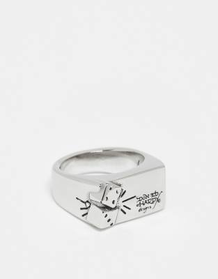 Ed Hardy stanless steel dice signet ring | ASOS