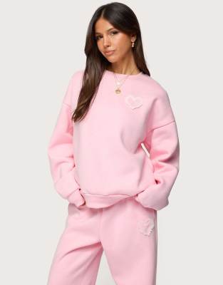 Edikted Love edikted oversized sweatshirt in light pink | ASOS