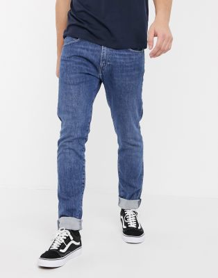 Edwin Ed45 Tapered Fit Jeans In Washed Blue Denim-blues | ModeSens