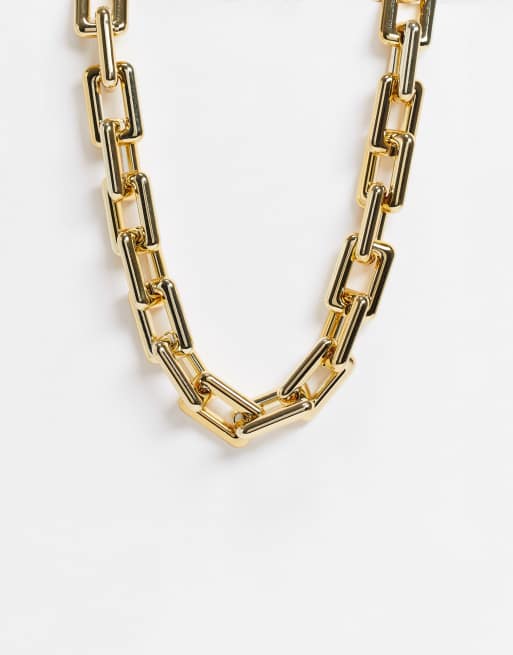 Ego Grove Ketting Met Vierkante Schakels In Goudkleur Asos