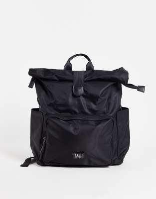 ELLE Sport roll top backpack in black | ASOS