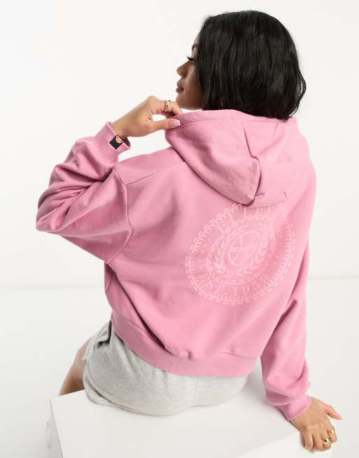 Ellesse Halo Kapuzenpullover In Staubrosa Mit Kurzem Schnitt Und