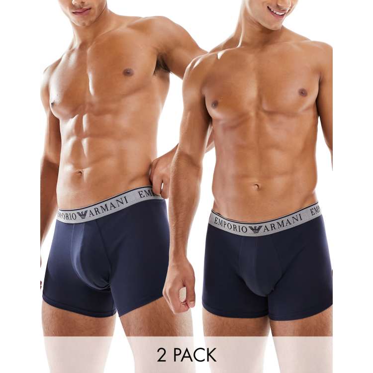 Emporio Armani Bodywear Lot de 2 boxers Bleu marine ASOS