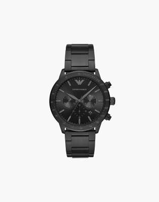 Emporio Armani Men's chronograph, black stainless steel watch, ar11242 ...