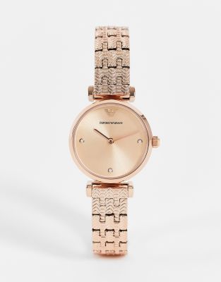 Emporio Armani womens gianni t-bar mesh watch AR11342 | ASOS