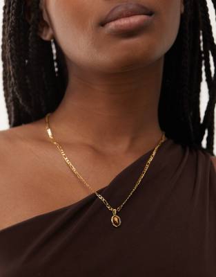 En Route - Devon - Collier chaîne en maille figaro en plaqué or 18 ...