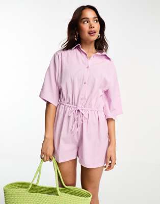 Esmee Exclusive beach romper in lilac | ASOS