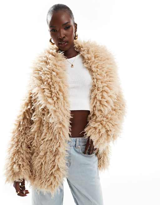Ever New faux fur coat in beige | ASOS Ever New faux fur coat in beige | ASOS