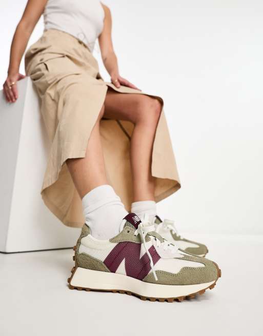 Exclusivité Asos New Balance 327 Baskets Blanc Cassé Bordeaux