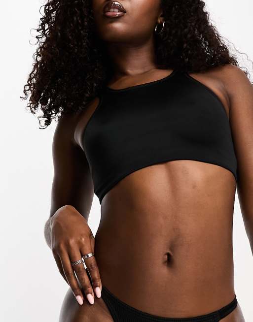 Exclusivité ASOS - Weekday - Stone - Haut de bikini dos nageur - Noir | ASOS