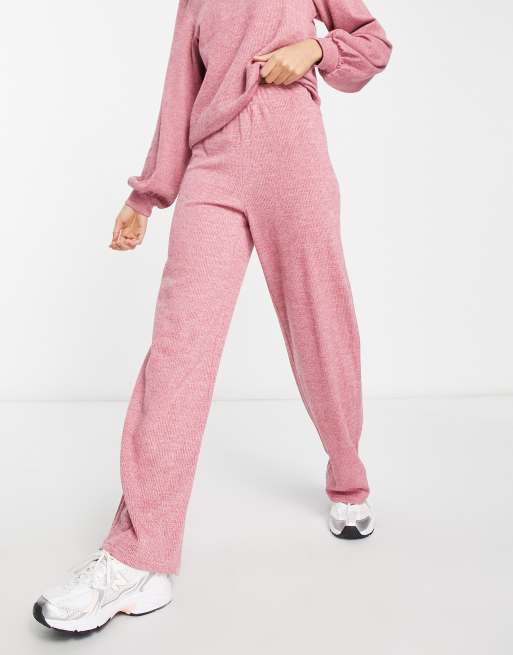 Exclusivité - JDY - Pantalon d'ensemble ample en maille - Rose thé | ASOS