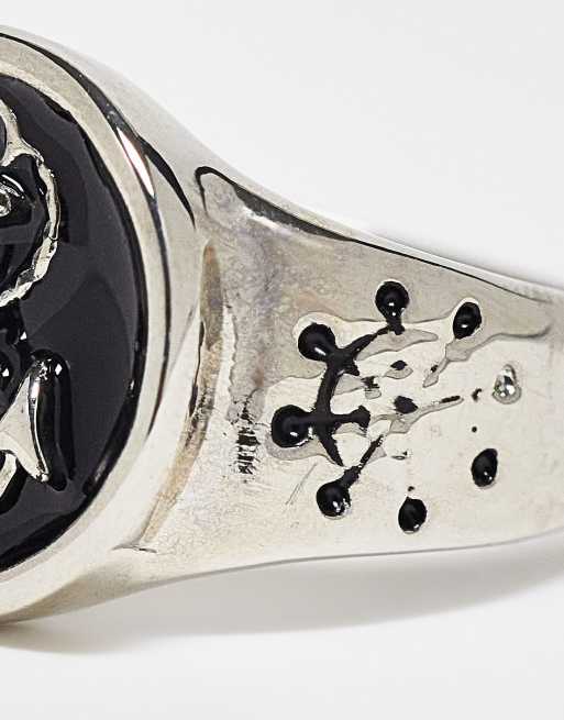 Faded Future anchor signet ring in silver | ASOS