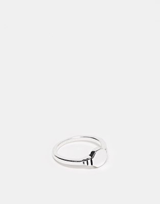 Faded Future burnished mini signet ring in silver | ASOS