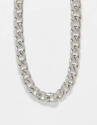 Faded Future chunky basic curb necklace in silver | ASOS