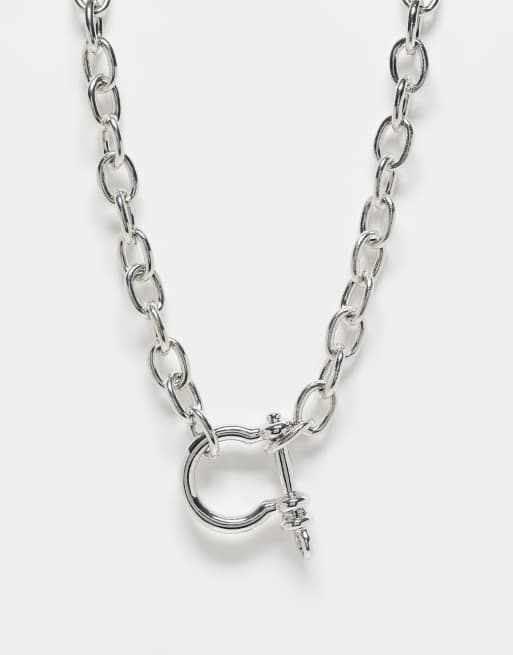 Faded Future industrial charm necklace in silver | ASOS