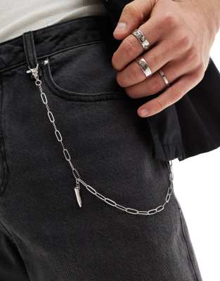 Faded Future long paper clip jeans chain in silver | ASOS