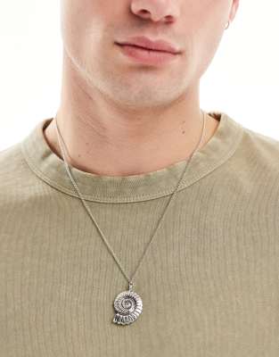 Faded Future shell long necklace in silver | ASOS