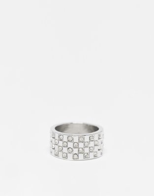 Faded Future statement crystal band ring in silver | ASOS