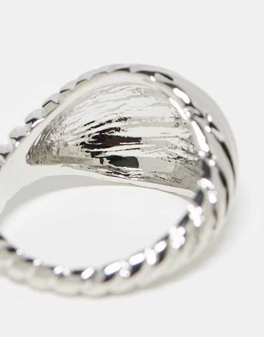 Faded Future textured dome ring in silver | ASOS