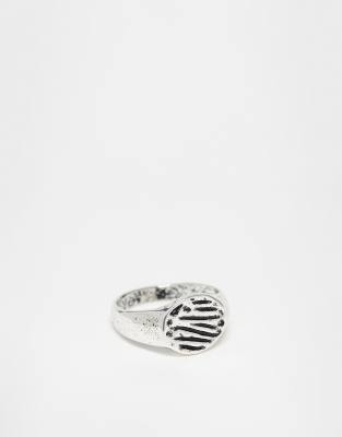 Faded Future textured signet ring in silver | ASOS