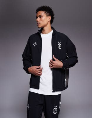Faded Store nylon football jacket in black (part of a set) | ASOS