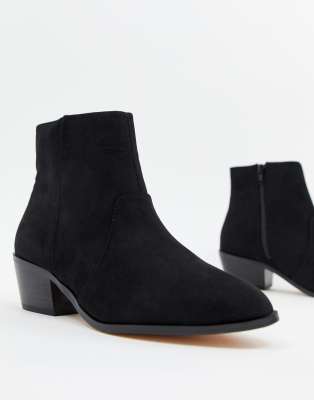 Faith Bull western heeled ankle boots in black | ASOS