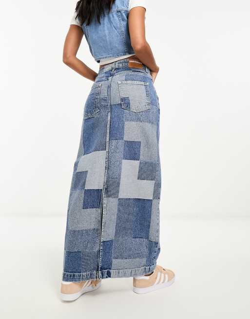 Falda Vaquera Con Patchwork