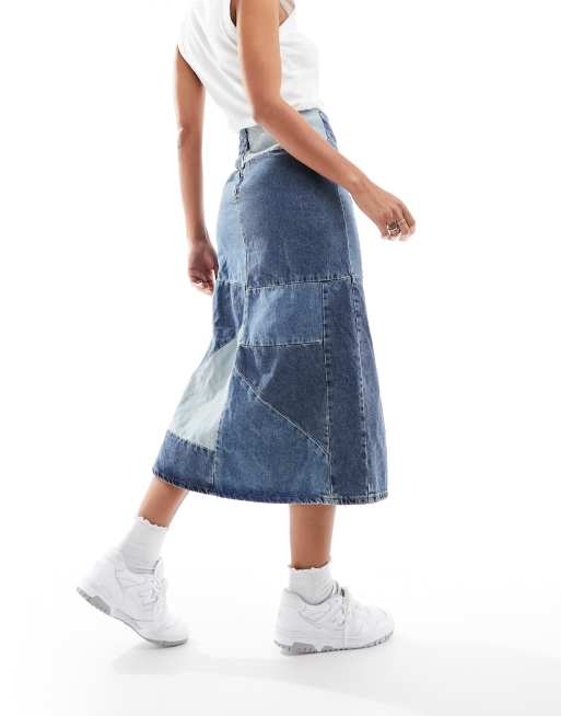 Falda Vaquera Con Patchwork