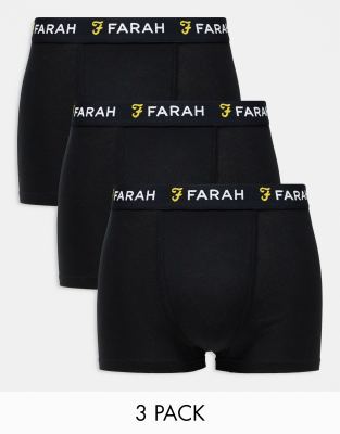 Farah 3 pack boxers in black | ASOS