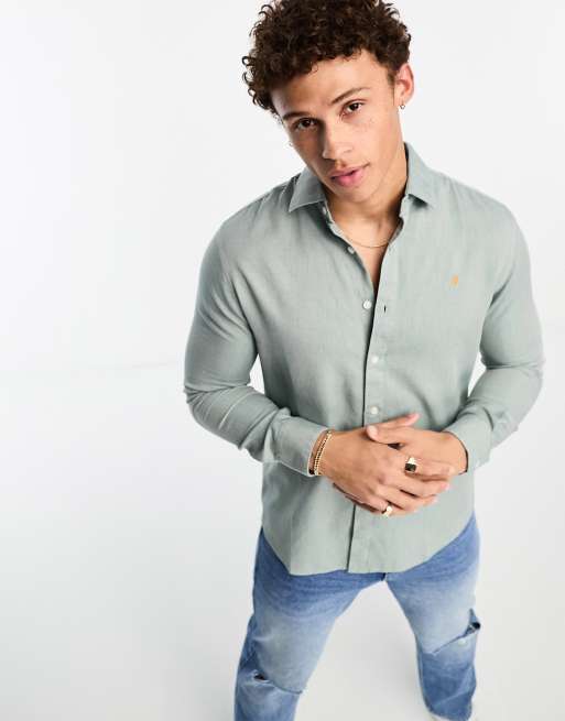 Farah Hampson twill shirt in pine green | ASOS
