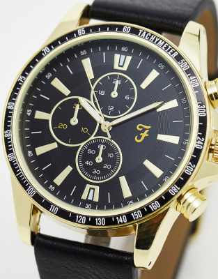 Farah multi dial watch in black and gold | ASOS