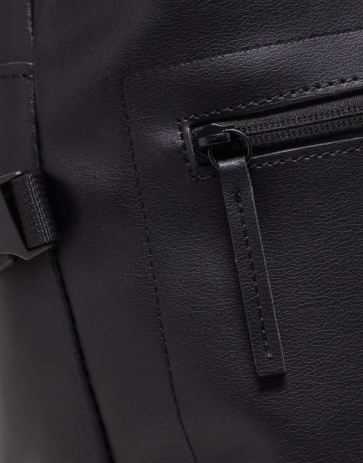 Fenton zip front backpack in black | ASOS