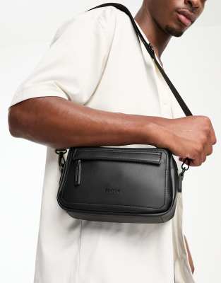 Fenton zip pocket cross body bag in black | ASOS
