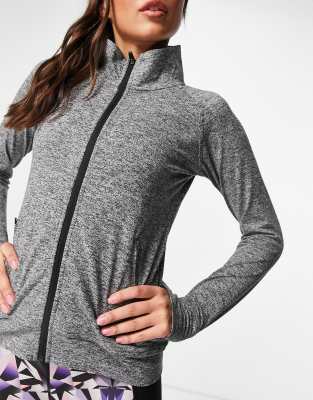 Figleaves Active zip through top in grey | ASOS