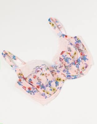 Figleaves chloe fuller bust full cup bra in pink floral | ASOS