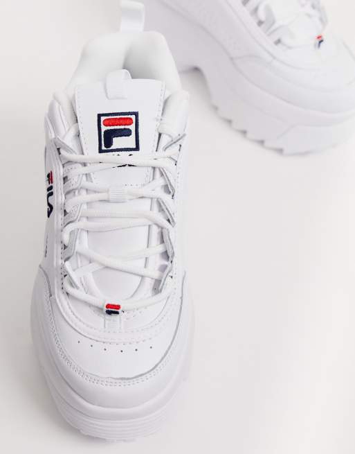 Women's Disruptor Premium Chunky White Sneakers Fila